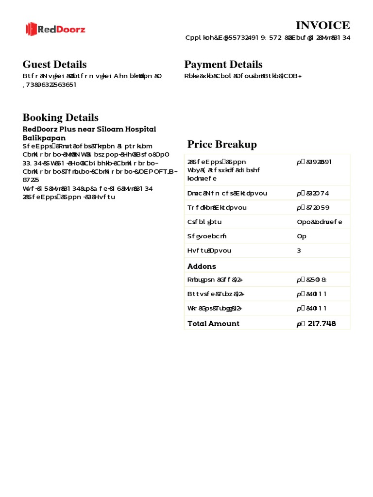 Booking Invoice | PDF