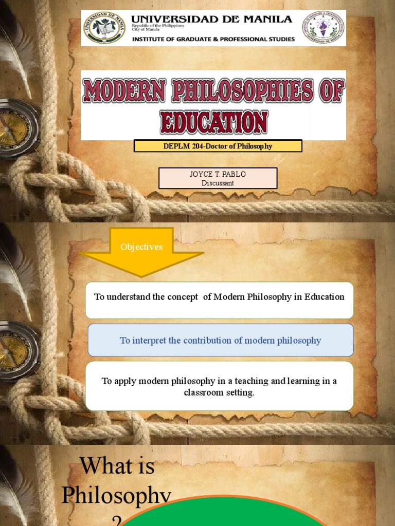 Modern Philosophy of Education - Joycepablo | PDF | Modern Philosophy ...
