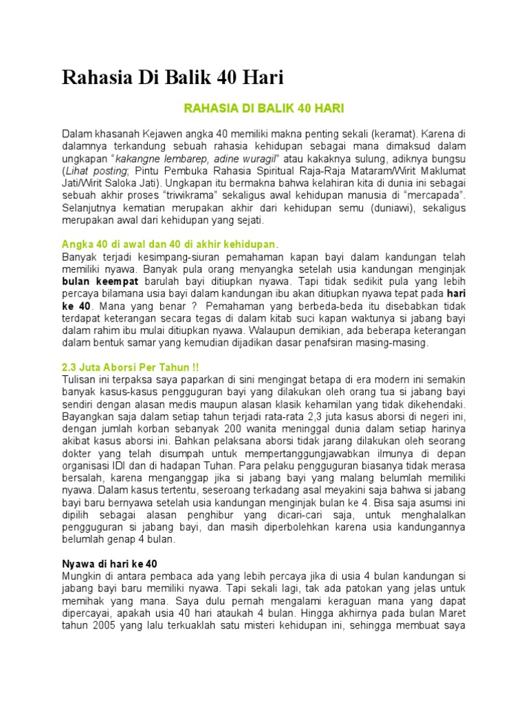 Makna Angka 40 dalam Kehidupan Manusia | PDF | Agama & Spiritualitas ...