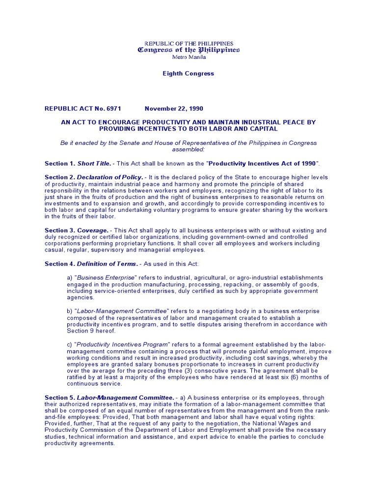 Ra 6971 | PDF | Employment | Labour Economics