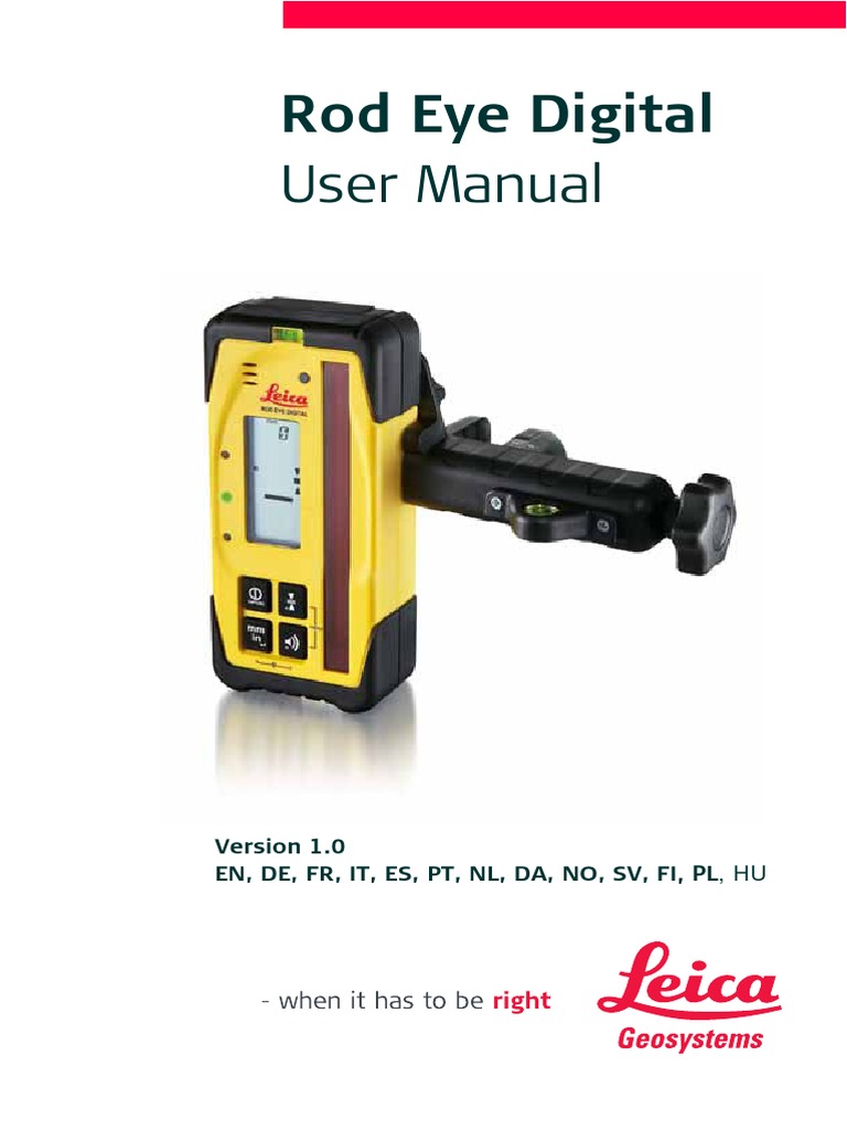 Leica Rod Eye Digital - User Manual - en | PDF | Electromagnetic ...