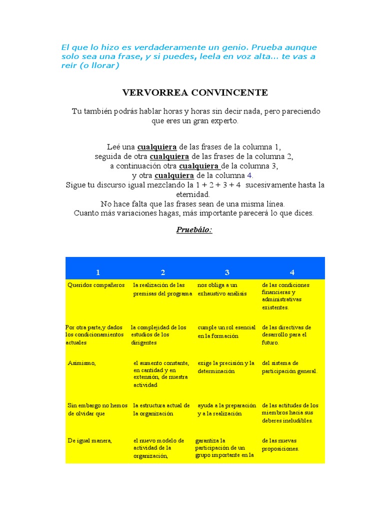 Verborrea Convincente 2 | PDF