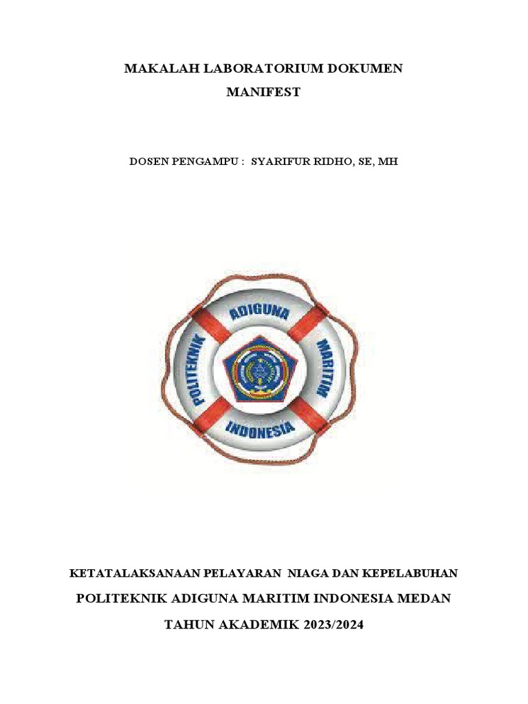 Ruang Lingkup dan Contoh Manifest | PDF