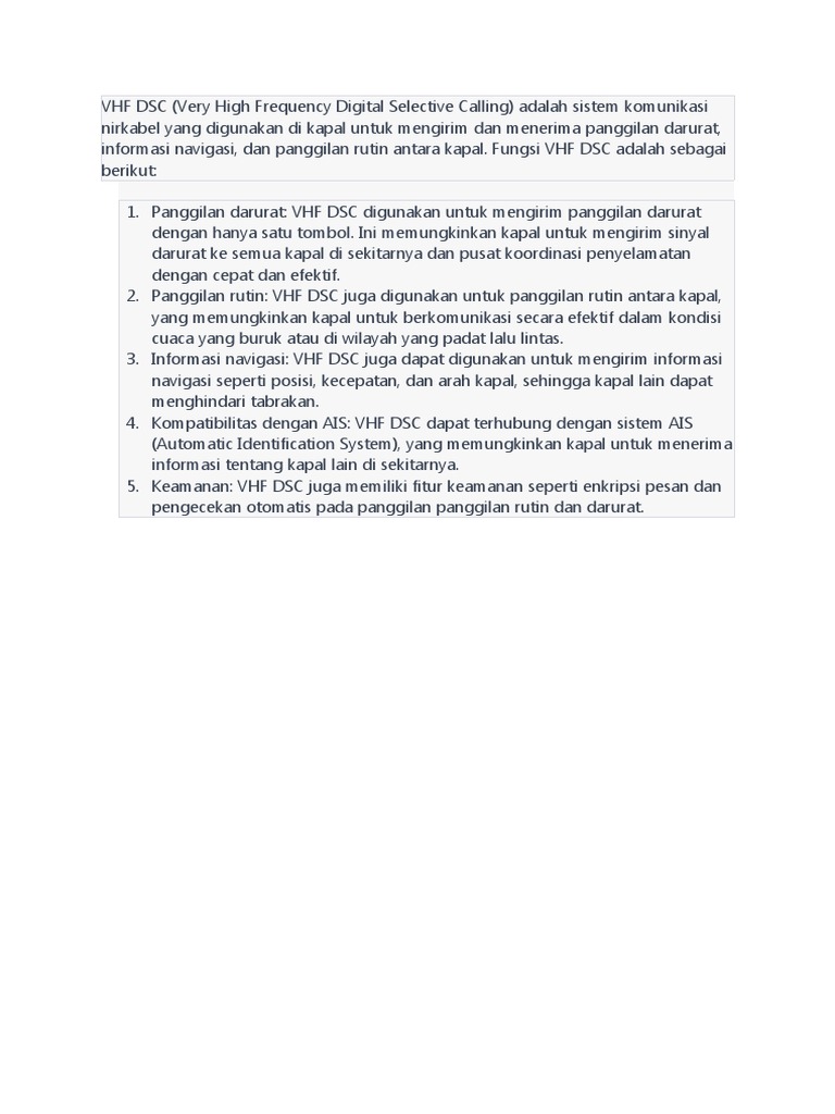 VHF DSC | PDF