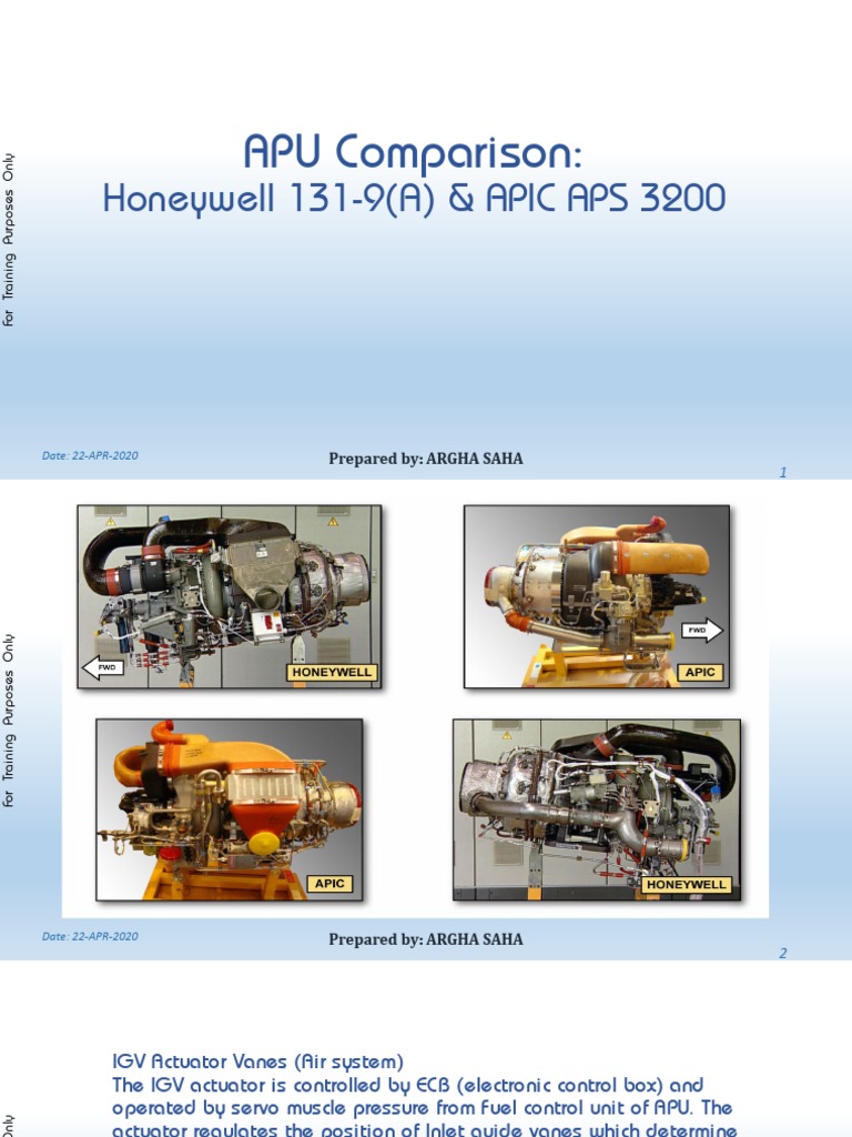 Apu Comparison | PDF | Combustion | Valve