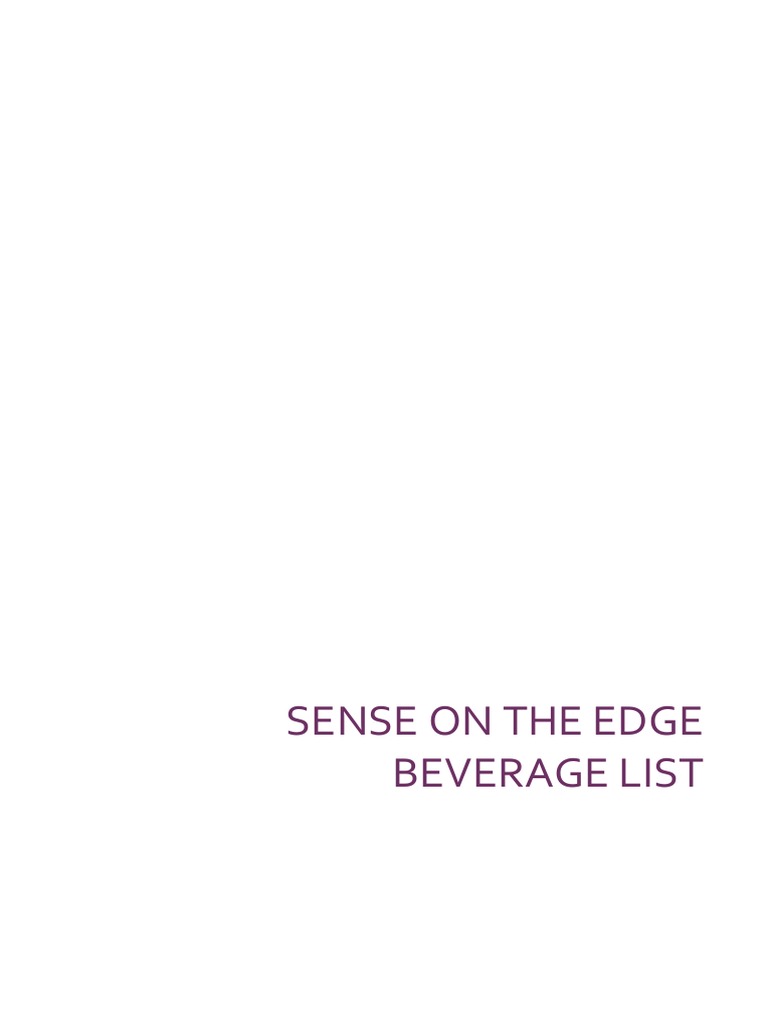 Sense on the Edge Beverage Menu | PDF | Scotch Whisky | Distilled Drinks