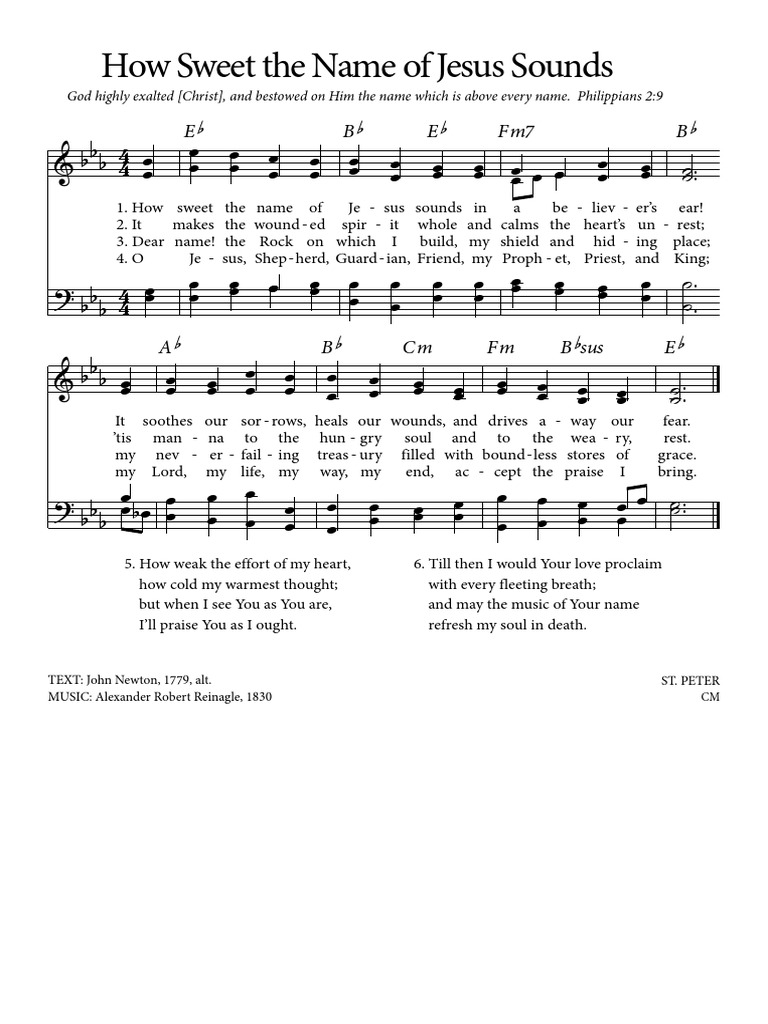 How+Sweet+the+Name+of+Jesus+Sounds EbMaj | PDF | Religious Belief And ...