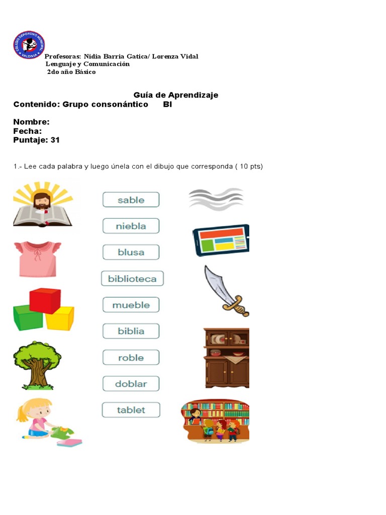 Guia de Compresion Consonante BL | PDF