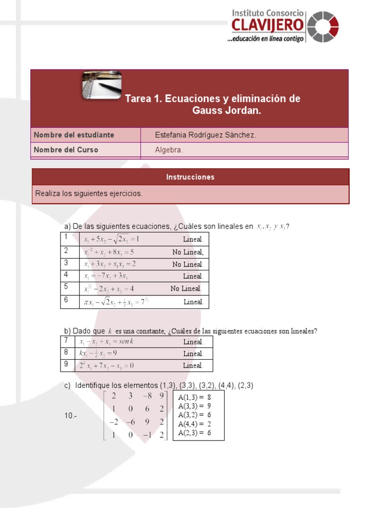 Tarea1 Algebra | PDF | Ciencia computacional | Análisis numérico