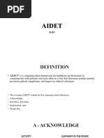 AIDET Communication Framework in Healthcare | PDF | Patient | Nursing