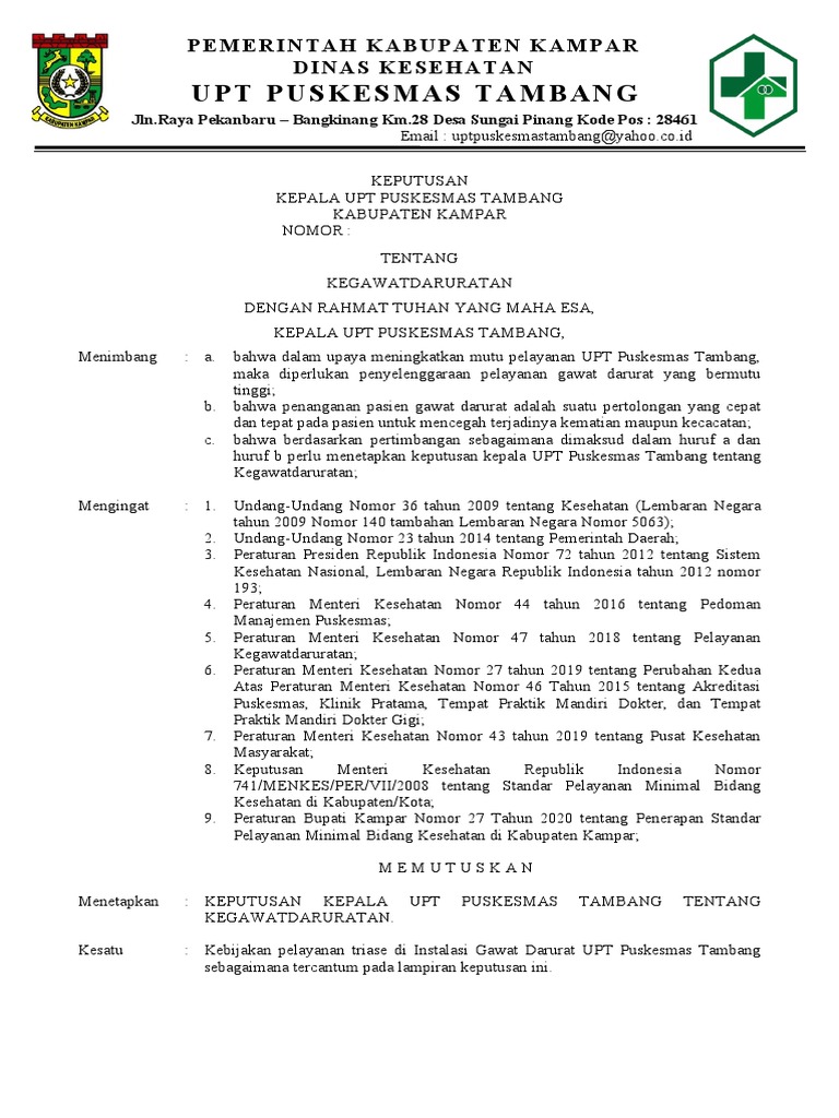 UKP-IGD-SK Kegawatdaruratan 2022 | PDF