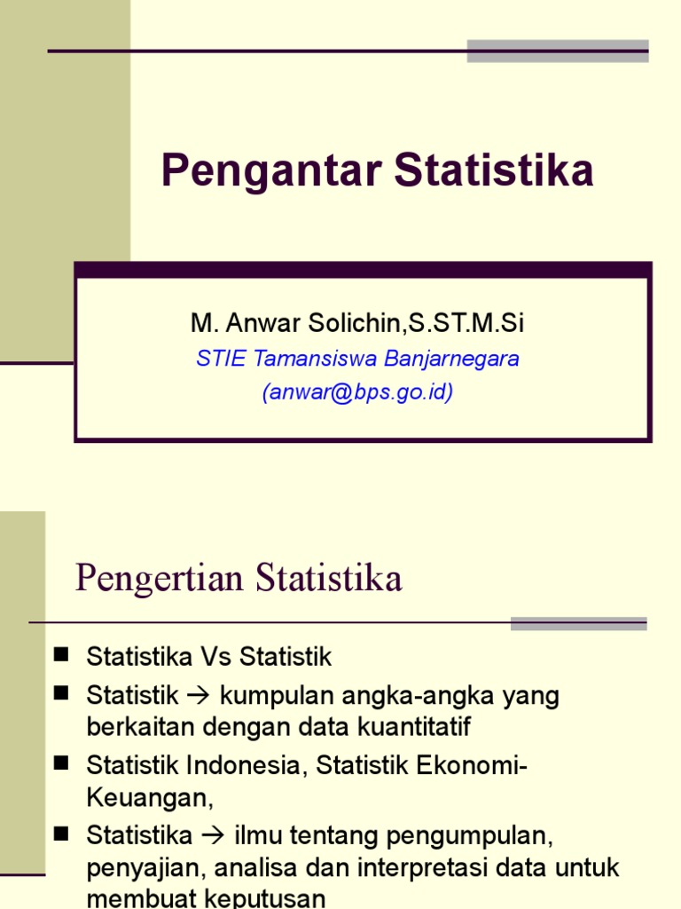 Anw Pengantar - Statistika | PDF | Komputer