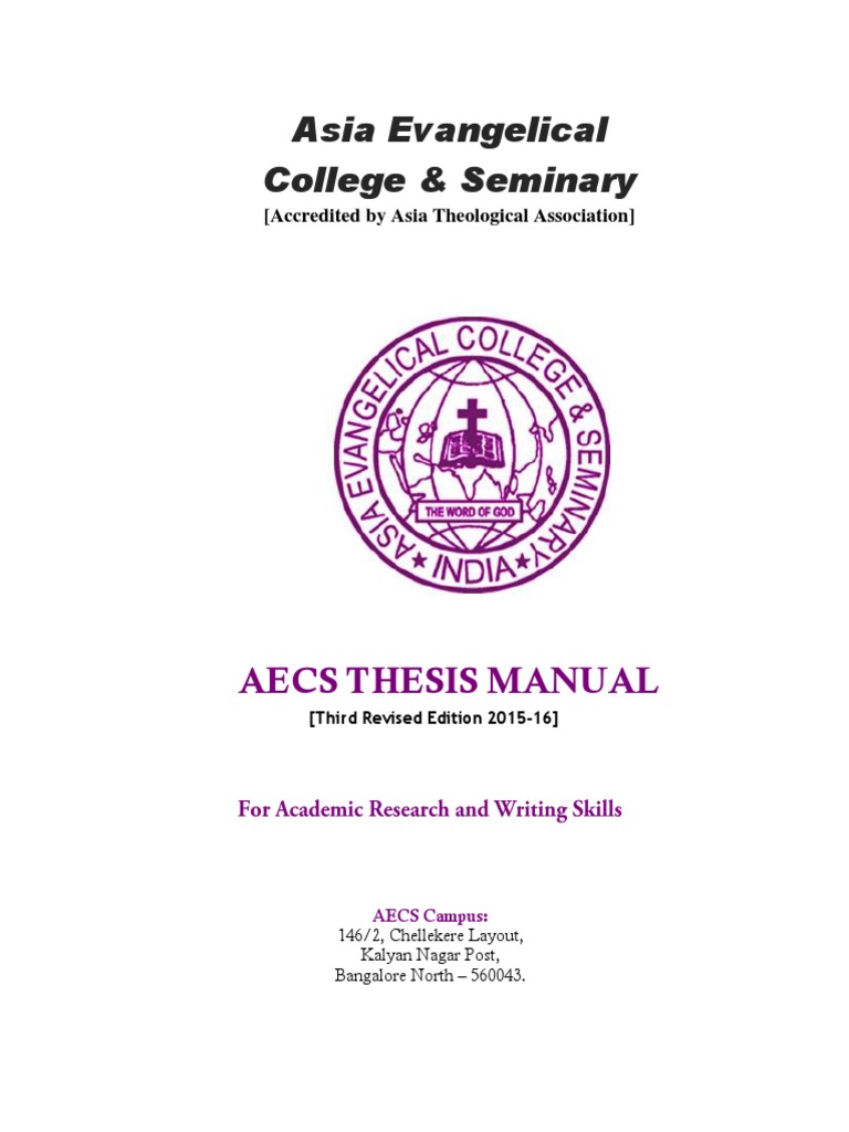 AECS Thesis Manual | PDF | Thesis | Books