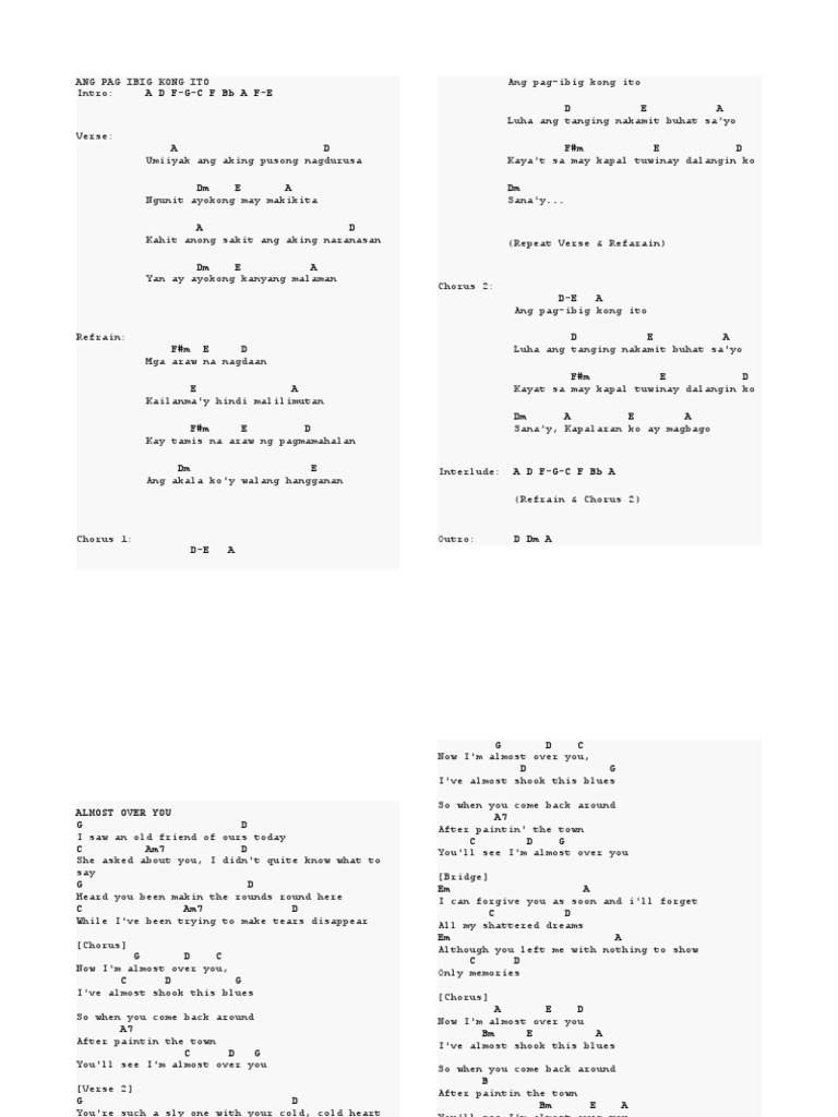 Guitar Songs | PDF | Song Structure | Elements Of Music