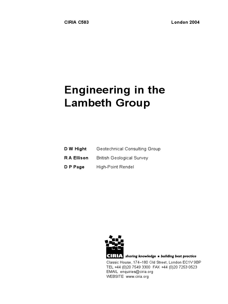 CIRIA - C583 - Engineeing in Lambeth Group | PDF | Civil Engineering ...