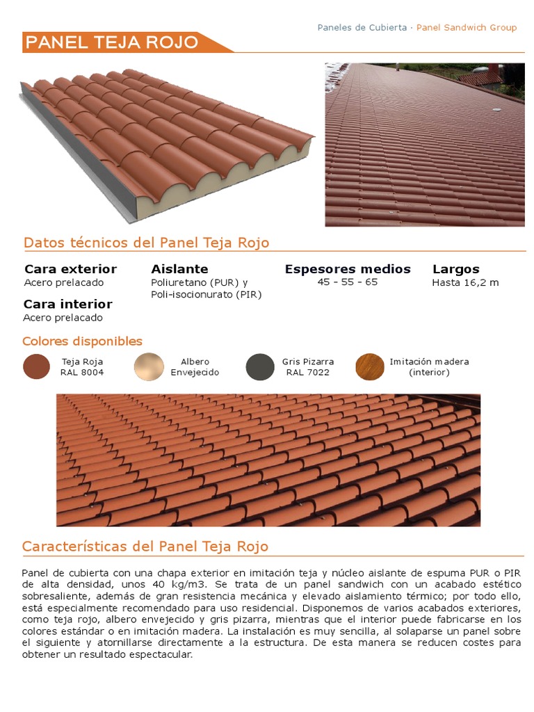 panel-sandwich-teja-rojo | PDF | Aislamiento térmico | Ingeniería de ...