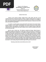 Sample Reflection Note | PDF | Teachers | Learning