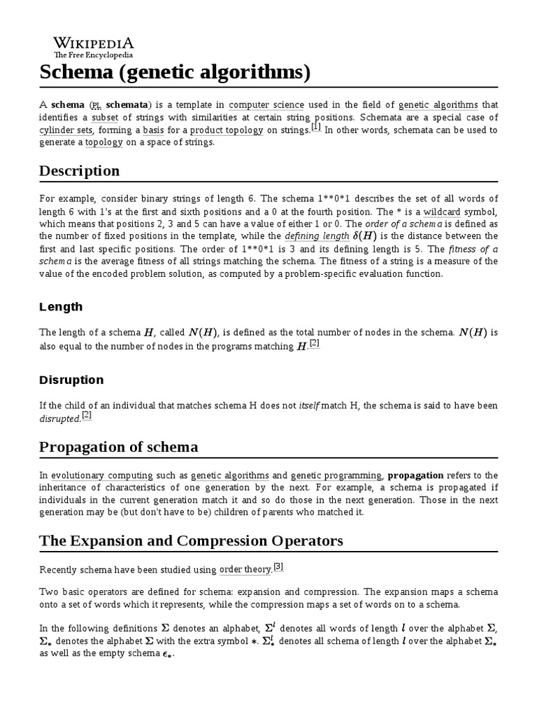 Schema (Genetic Algorithms) | PDF | Mathematics | Mathematical Logic