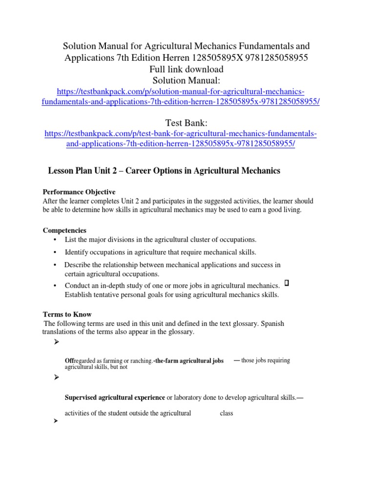 Agricultural Mechanics Fundamentals and Applications 7th Edition Herren ... Agricultural Mechanics Fundamentals and Applications 7th Edition Herren ...