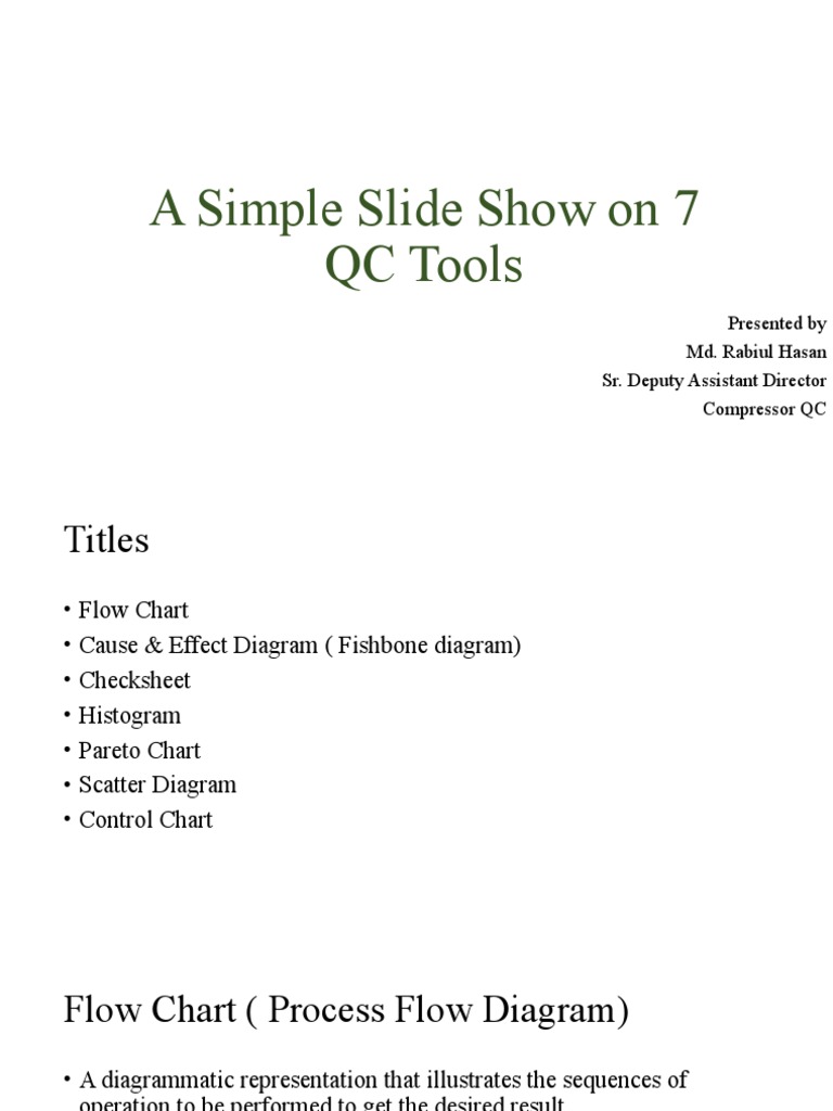 Presentation On 7 QC Tools | PDF | Statistics | Scientific Method