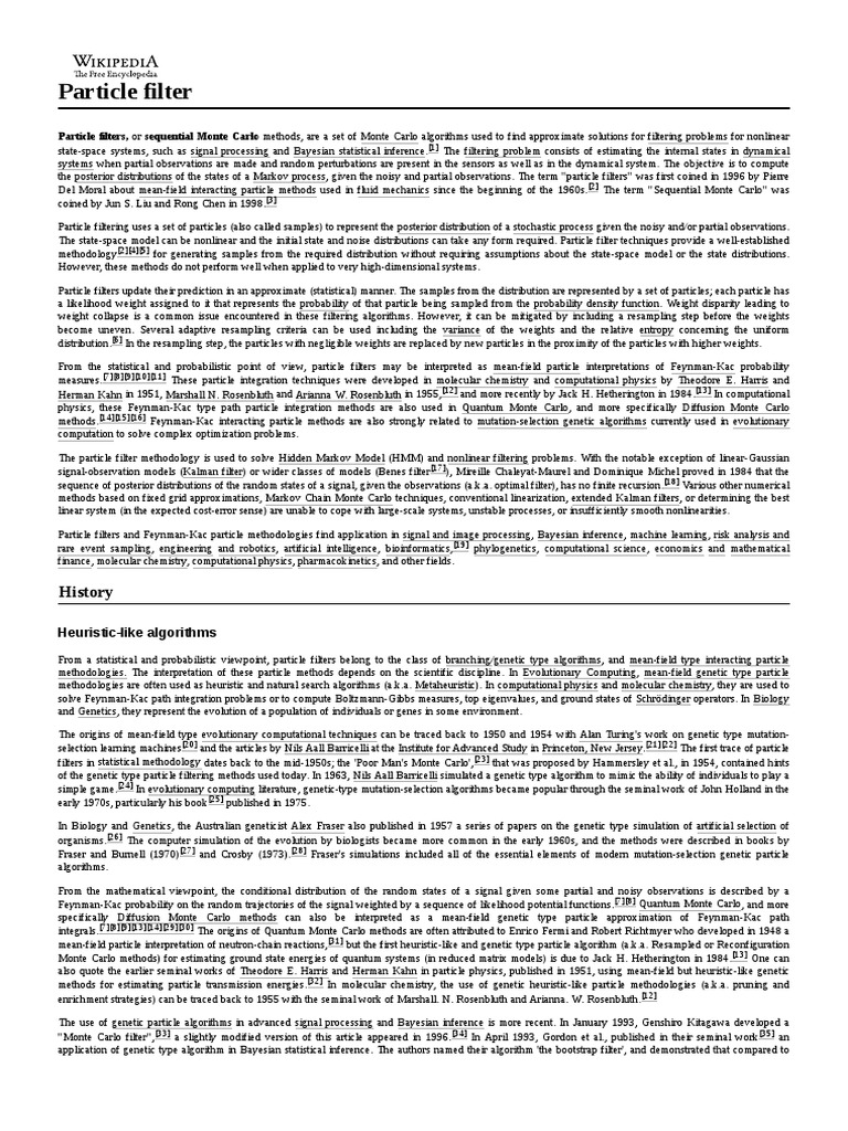 Particle Filter | PDF | Monte Carlo Method | Applied Mathematics