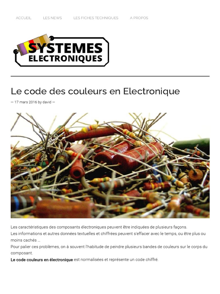 Code des Couleurs en Électronique | PDF | Couleur | Jaune