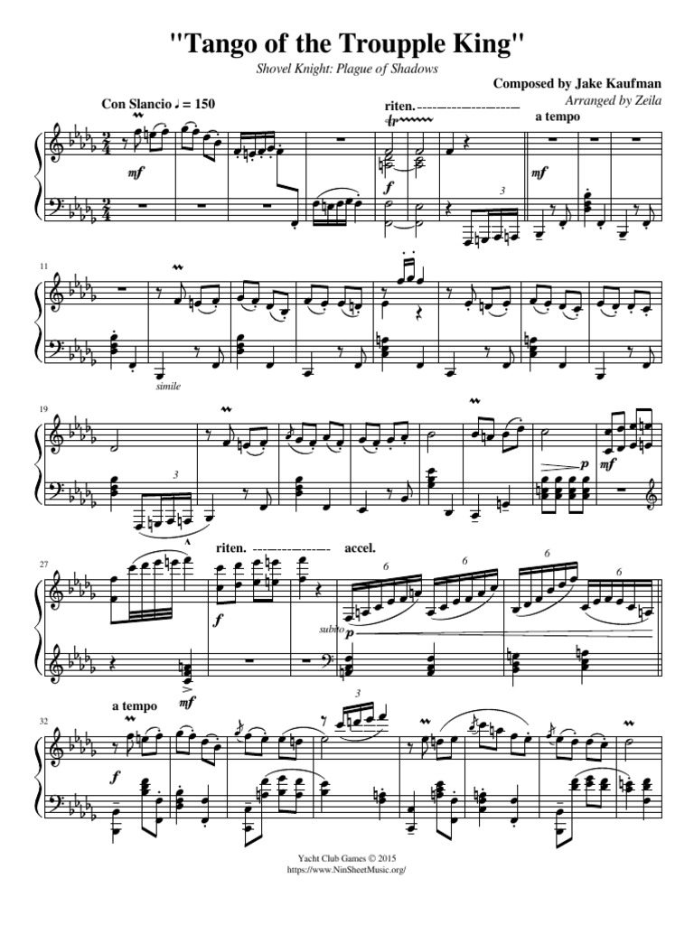 Shovel Knight Plague of Shadows - Tango of The Troupple King | PDF