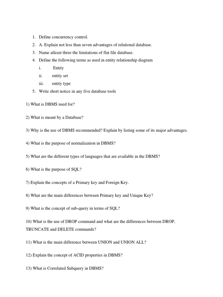Database Revision Question | PDF | Relational Database | Databases