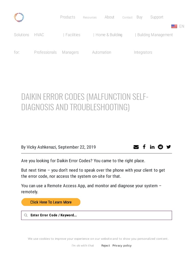 Daikin Error Codes Malfunction Codes | PDF | Power Inverter | Printed Circuit Board
