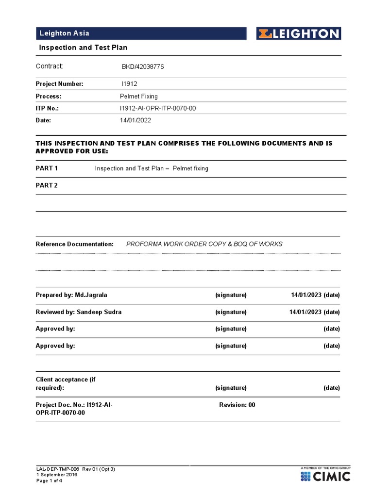 Pelmet Fixing Inspection Plan | PDF | Secondary Sector Of The Economy ...