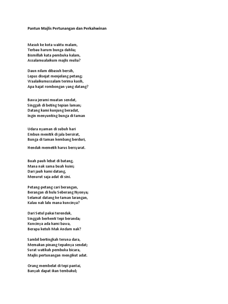 Pantun Tunang | PDF | Griya & Taman