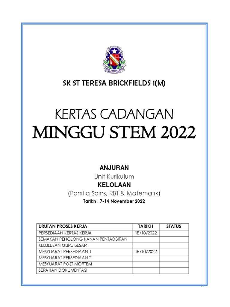Kertas Kerja Minggu Stem 2022 | PDF