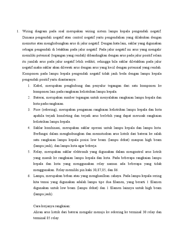 Uts Sistem Penerangan Dan Instrumen Otomotif | PDF