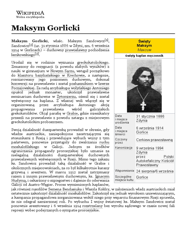 Maksym Gorlicki - Wikipedia, Wolna Encyklopedia | PDF Maksym Gorlicki - Wikipedia, Wolna Encyklopedia | PDF