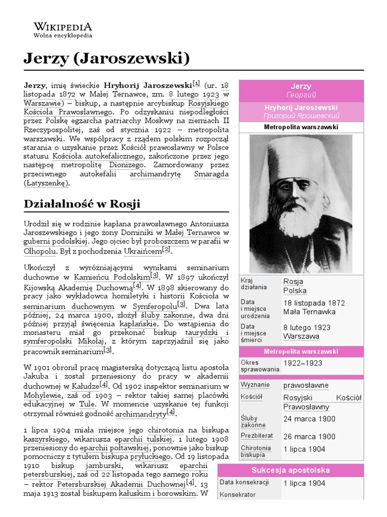 Jerzy (Jaroszewski) - Wikipedia, Wolna Encyklopedia | PDF Jerzy (Jaroszewski) - Wikipedia, Wolna Encyklopedia | PDF