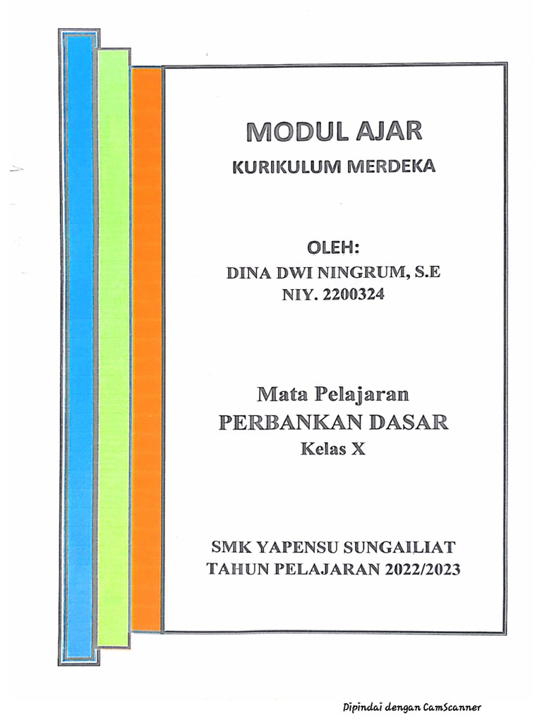 Modul Ajar Perbankan Dasar Kelas X Akl 2223 | PDF Modul Ajar Perbankan Dasar Kelas X Akl 2223 | PDF