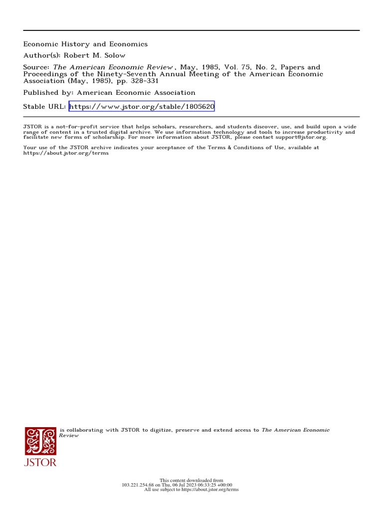 Economics and History Interplay | PDF | Economics | Theory