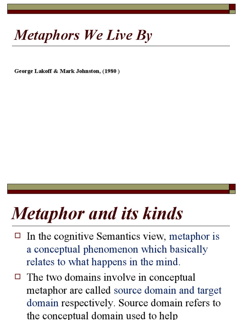 Metaphors We Live by | Download Free PDF | Metaphor | Concept