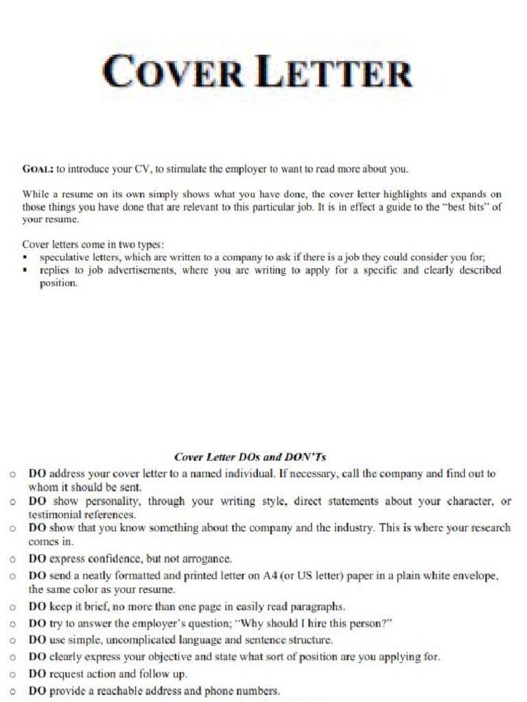 1 Cover Letter | PDF