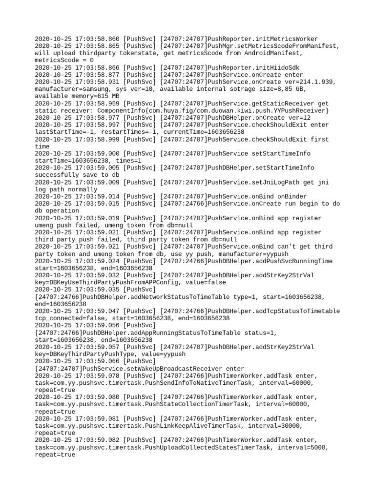 Pushsvc Log | PDF | Internet Standards | Data Transmission Pushsvc Log | PDF | Internet Standards | Data Transmission