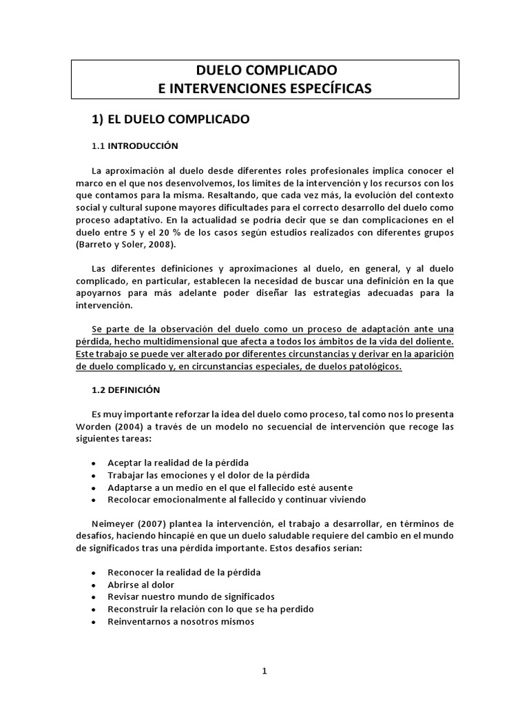 Duelo Complicado | PDF | Dolor | Las emociones