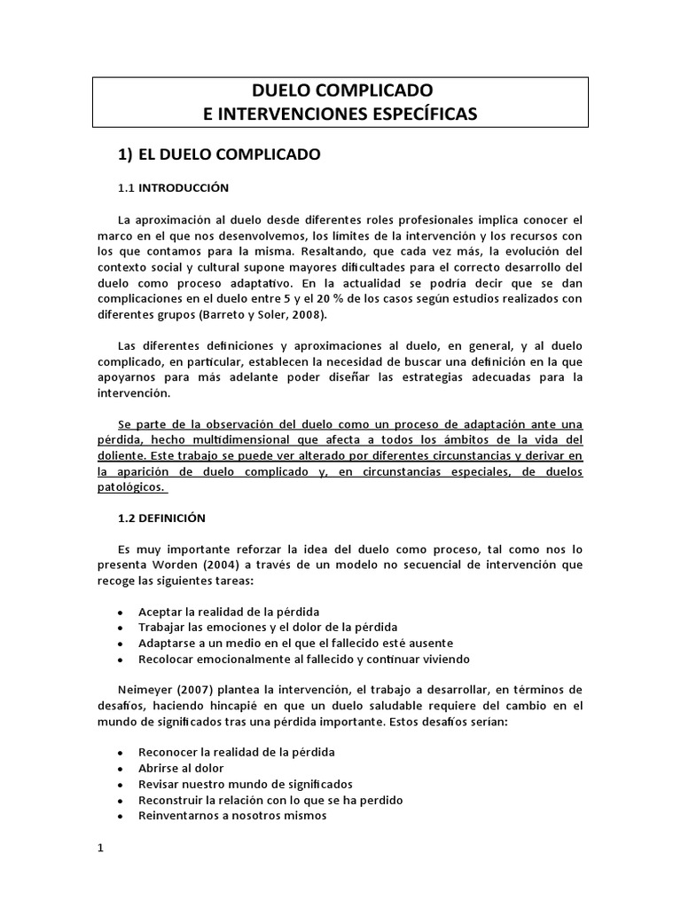 Estrategias para el Duelo Complicado | PDF | Dolor | Las emociones