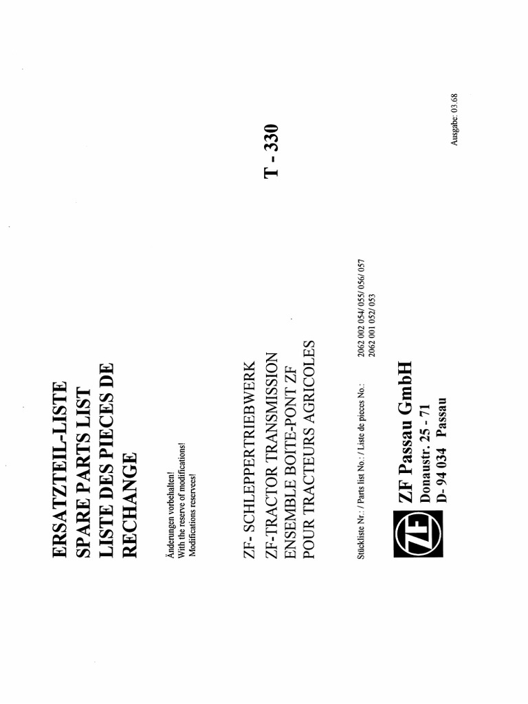 ZF T330ii - 2062 002 054 - 055 - 056 - 057 | PDF