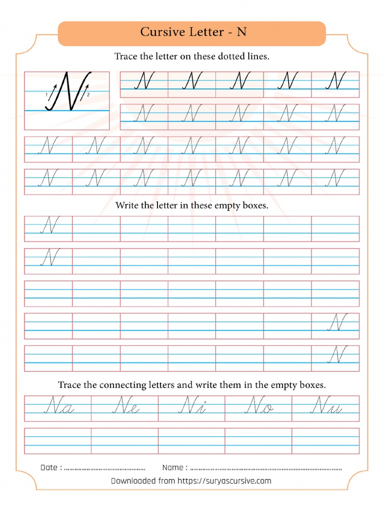 Cursive Capital Letter N | PDF