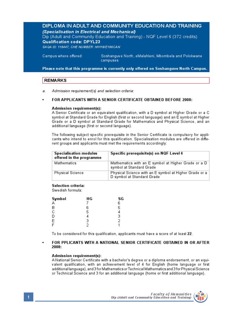 Dip AdultEducation (ElecMec) 2023 | PDF | Vocational Education ...