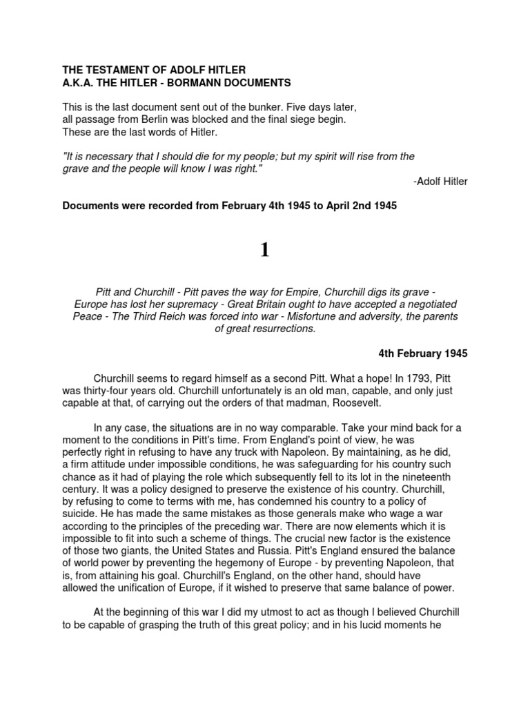 Hitler, Adolf - The Hitler-Bormann Documents (2023 - 01 - 11 11 - 09 ...