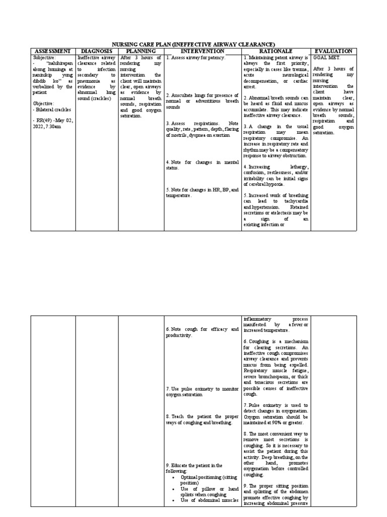 NCP Sample | PDF | Breathing | Respiratory Tract