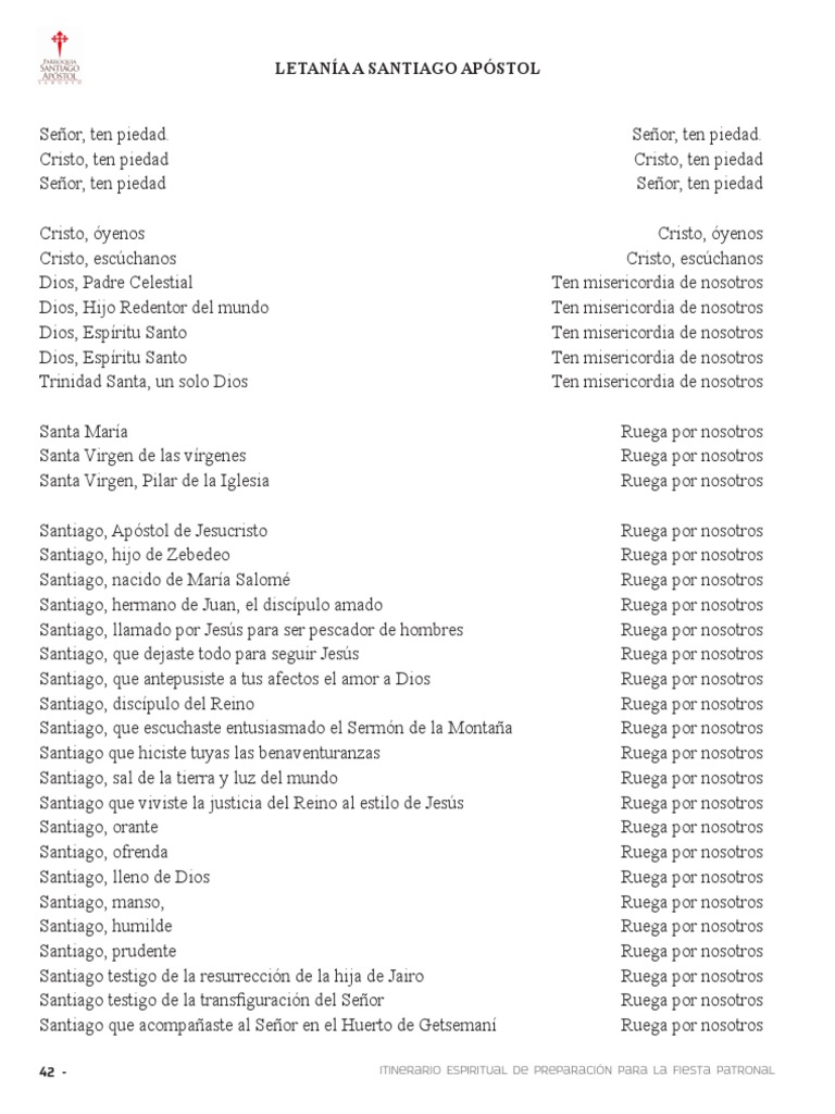 Letania Santiago Apostol | PDF | Cristo (título) | Jesús