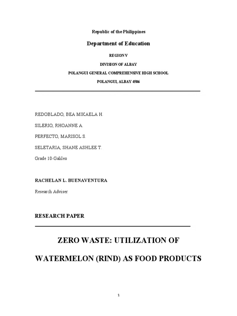 RESEARCH-PAPER For g10 | PDF | Confectionery | Pickled Cucumber