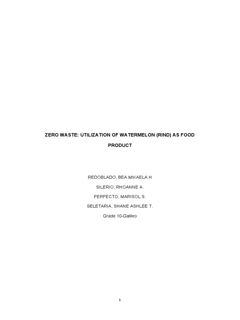 RESEARCH PAPER IMRAD (Edited) | PDF | Watermelon | Pickling